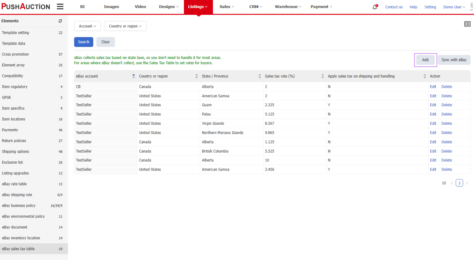 How to Use the eBay Sales Tax Table - PushAuction